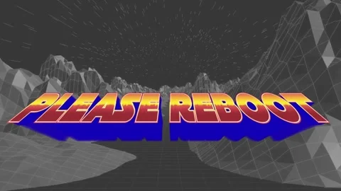 Animation of please reboot text over met... | Stock Video | Pond5