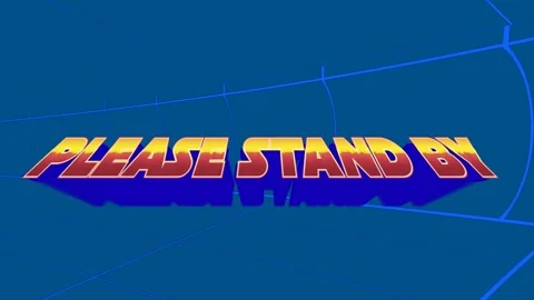 Animation of please stand by in blue spa... | Stock Video | Pond5