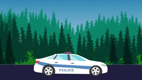 Animation of police car running on the w... | Stock Video | Pond5