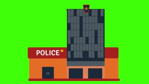 Animation of a police station on a green... | Stock Video | Pond5