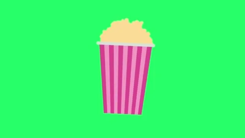 Animation popcorn object with green back... | Stock Video | Pond5