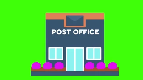 Animation of a post office on a green sc... | Stock Video | Pond5