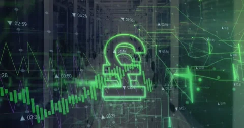 Animation of pound symbol, green light t... | Stock Video | Pond5