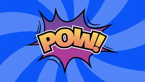 Animation of pow over blue striped backg... | Stock Video | Pond5