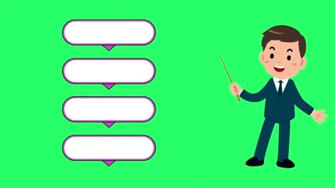 Animation presentations man with 4 step ... | Stock Video | Pond5