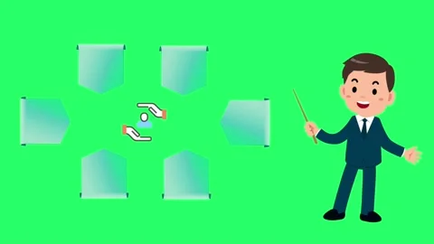 Animation presentations man with 6 step ... | Stock Video | Pond5