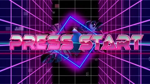 Animation of press start text and leaves... | Stock Video | Pond5