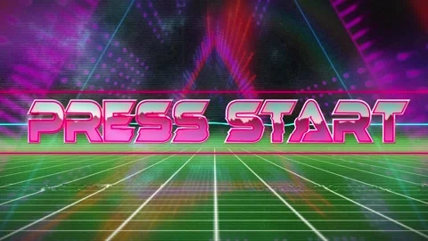 Animation of press start text over digit... | Stock Video | Pond5