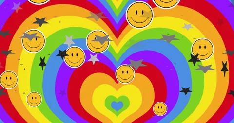 Animation of pride lgbtq, smiley faces a... | Stock Video | Pond5