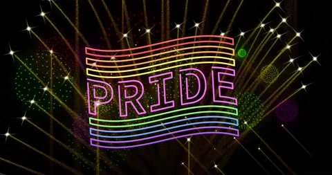 Animation of pride rainbow text and flag... | Stock Video | Pond5