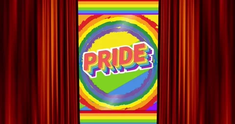 Animation of pride text and rainbow circ... | Stock Video | Pond5