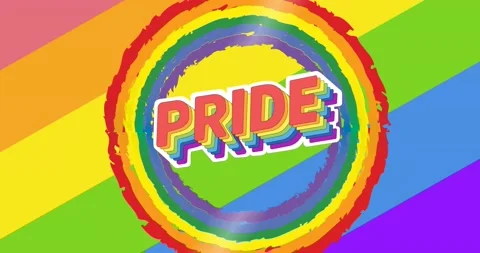 Animation of pride text with heart over ... | Stock Video | Pond5
