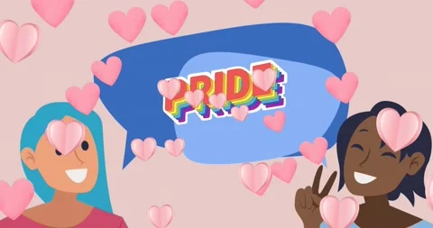 Animation of pride text over heart and w... | Stock Video | Pond5