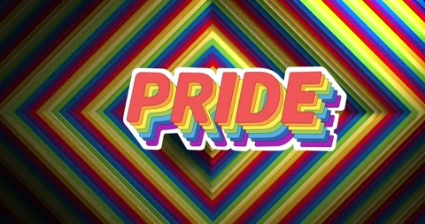 Animation of pride text over rainbow sha... | Stock Video | Pond5