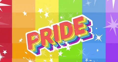 Animation of pride text in rainbow colou... | Stock Video | Pond5
