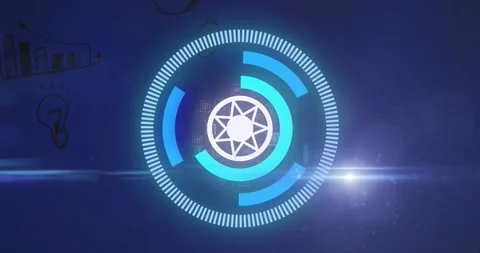 Animation of processing circle on dark b... | Stock Video | Pond5