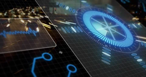 Animation of processing circle over digi... | Stock Video | Pond5