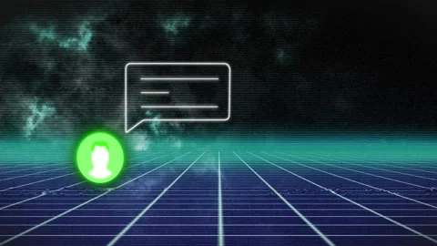Animation of profile icon and speech bub... | Stock Video | Pond5