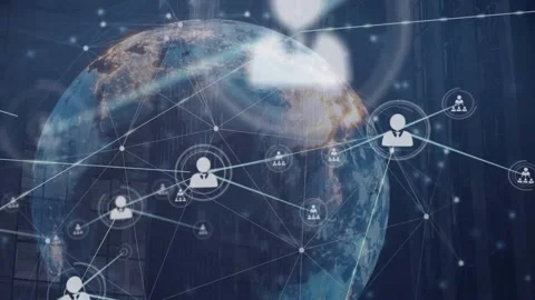 Animation of profile icons and dots conn... | Stock Video | Pond5