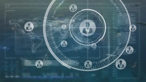 Animation of profile icons and interface... | Stock Video | Pond5