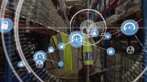 Animation of profile icons, connected ic... | Stock Video | Pond5