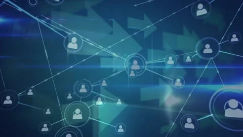 Animation of profile icons connected wit... | Stock Video | Pond5