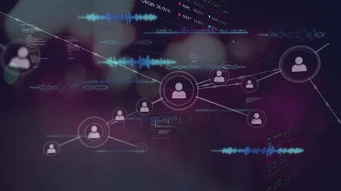 Animation of profile icons connecting do... | Stock Video | Pond5
