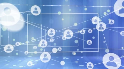 Animation of profile icons connecting do... | Stock Video | Pond5