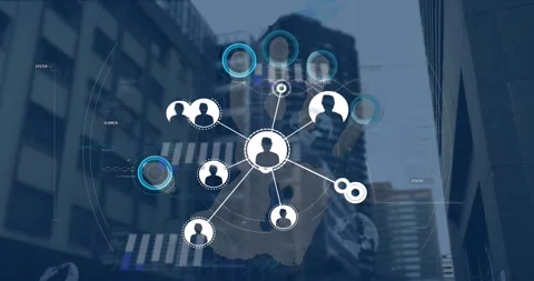 Animation of profile icons connecting do... | Stock Video | Pond5