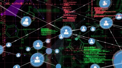 Animation of profile icons connecting do... | Stock Video | Pond5