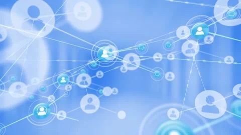 Animation of profile icons connecting do... | Stock Video | Pond5