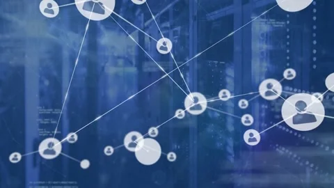 Animation of profile icons connecting wi... | Stock Video | Pond5