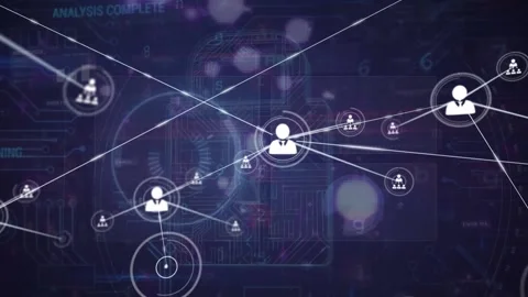 Animation of profile icons connecting wi... | Stock Video | Pond5