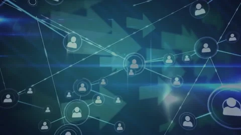 Animation of profile icons connecting wi... | Stock Video | Pond5