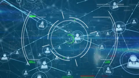 Animation of profile icons connecting wi... | Stock Video | Pond5