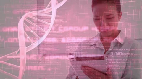 Animation of programming code and dna he... | Stock Video | Pond5