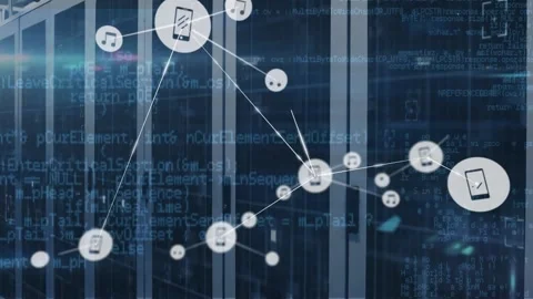 Animation of programming language and ic... | Stock Video | Pond5