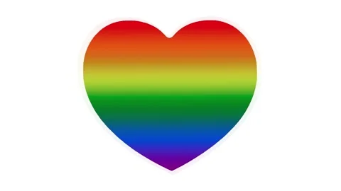 Animation of a pulsating heart in rainbo... | Stock Video | Pond5