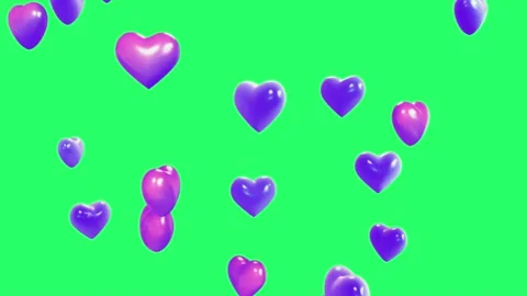 Animation purple hearts shape floating o... | Stock Video | Pond5