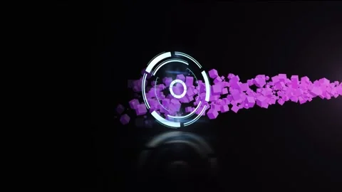 Animation of purple shapes over scope sc... | Stock Video | Pond5