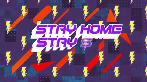 Animation of purple text Stay Home Stay ... | Stock Video | Pond5