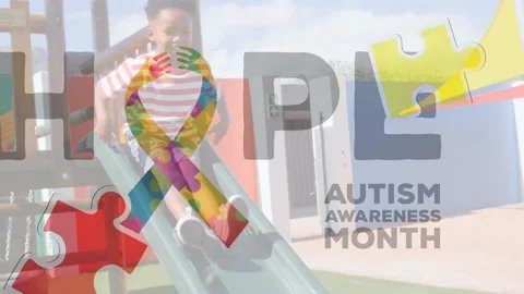 Animation of puzzle pieces and autism aw... | Stock Video | Pond5