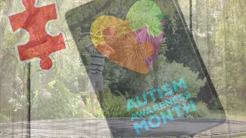 Animation of puzzle pieces and autism aw... | Stock Video | Pond5