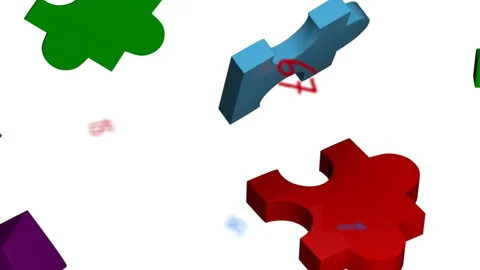 Animation of puzzle pieces falling and n... | Stock Video | Pond5