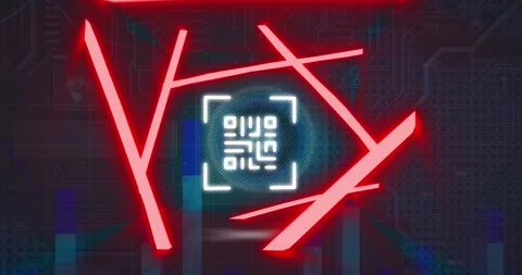 Animation of qr code in abstract pattern... | Stock Video | Pond5