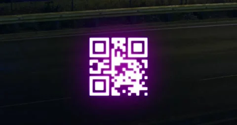 Animation of qr code and connections ove... | Stock Video | Pond5
