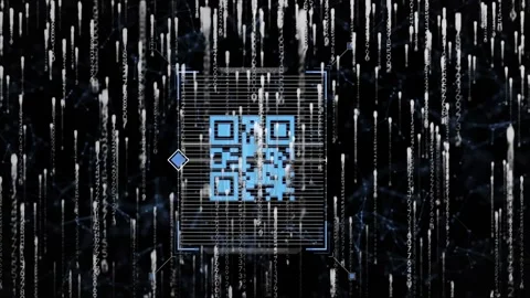 Animation of qr code and data processing... | Stock Video | Pond5