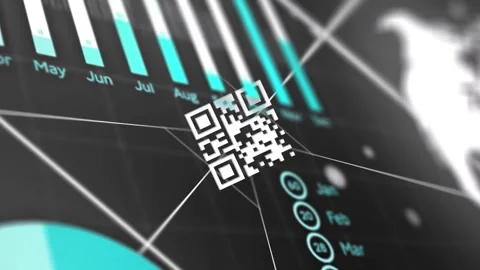 Animation of qr code and data processing... | Stock Video | Pond5