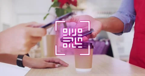 Animation of qr code and data processing... | Stock Video | Pond5