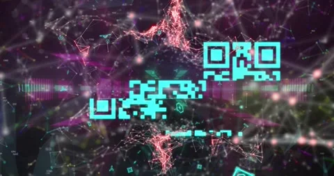Animation of qr code and data processing... | Stock Video | Pond5